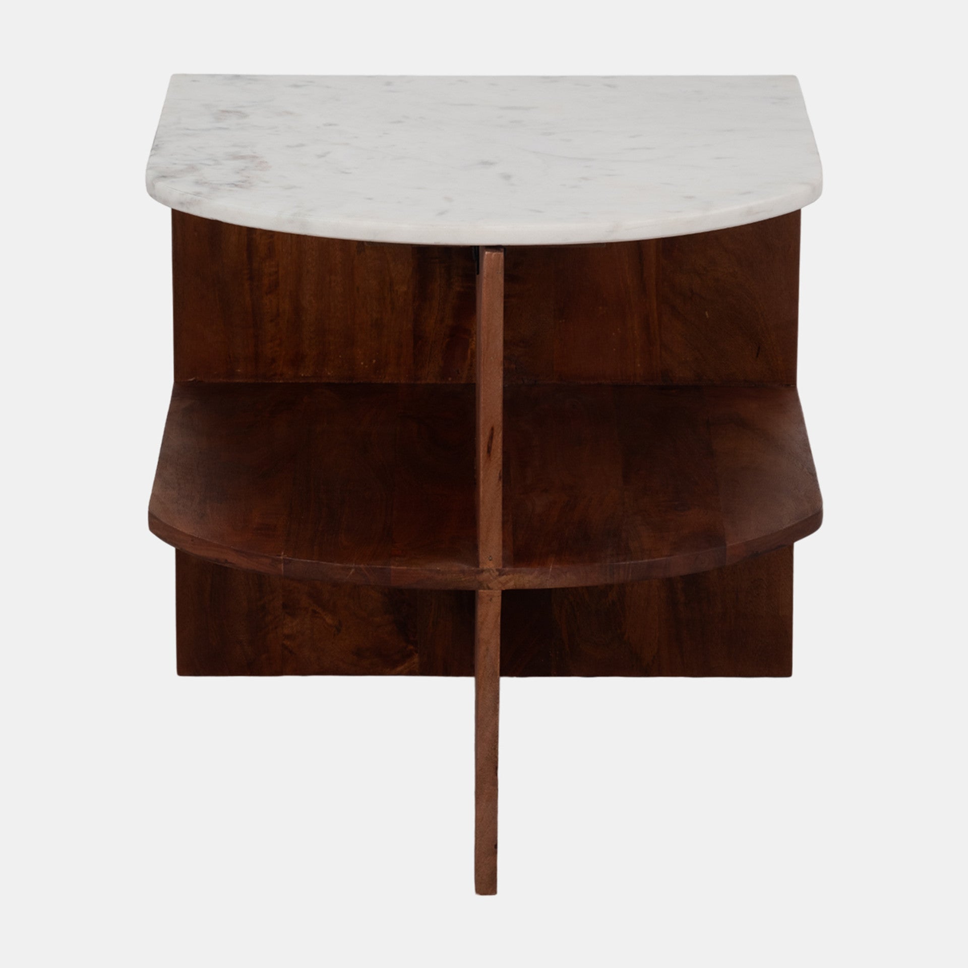 Wood / Marble, Half Round Side Table – Nahla Madison Home