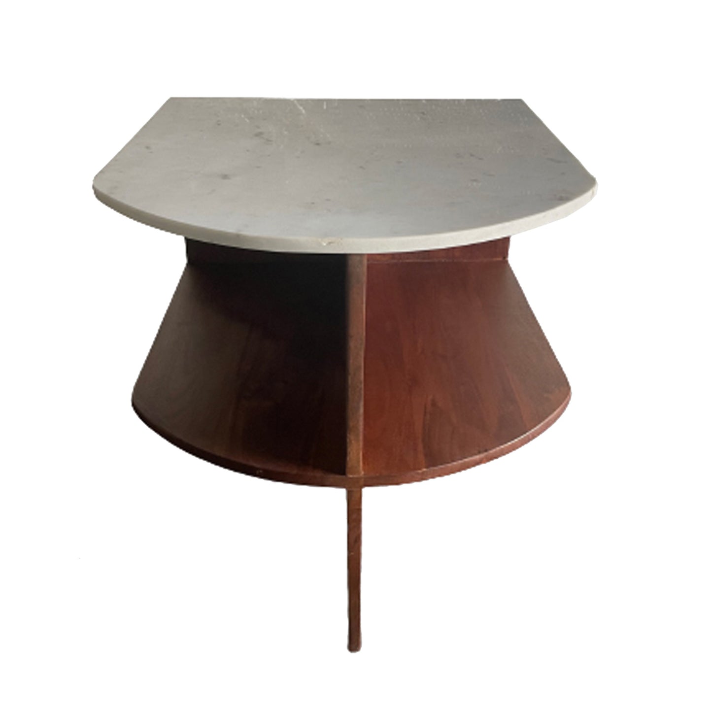 Wood / Marble, Half Round Side Table – Nahla Madison Home