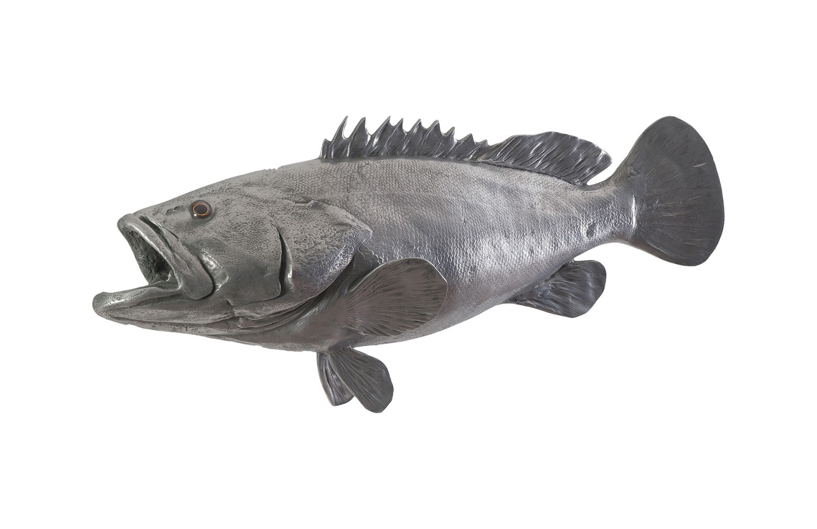 Estuary Cod Fish Wall Sculpture, Resin, Polished Aluminum Finish ...